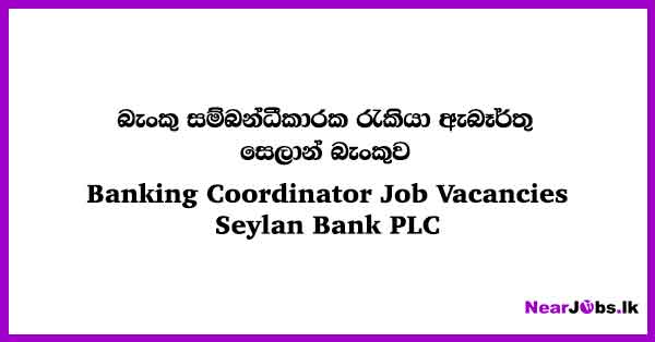Banking Coordinator Job Vacancies 2024 - Seylan Bank PLC