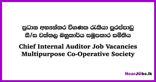 Chief Internal Auditor Job Vacancies in Wattala - Multipurpose Co ...
