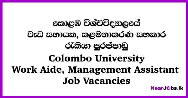 Colombo University Work Aide, Management Assistant Job Vacancies 2025 ...