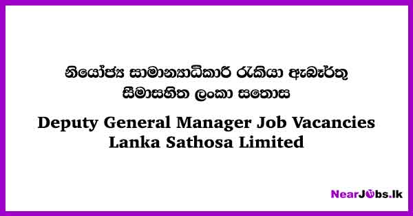 Deputy General Manager Vacancies in Colombo - Lanka Sathosa Job ...