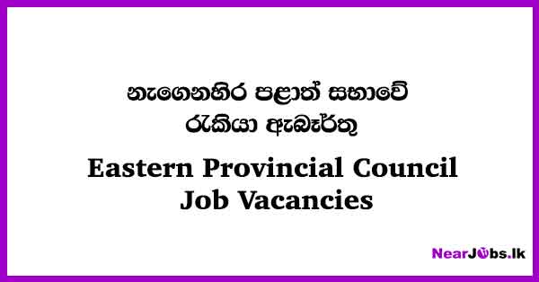 Eastern Provincial Council Job Vacancies 2025 - Nearjobs.lk