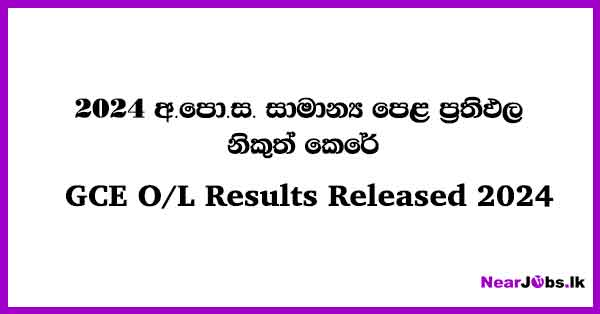 GCE O/L Results Released 2024 (2025) - Nearjobs.lk