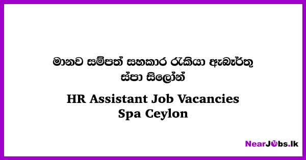 HR Assistant Job Vacancies in Colombo - Spa Ceylon Job Vacancies 2024 ...