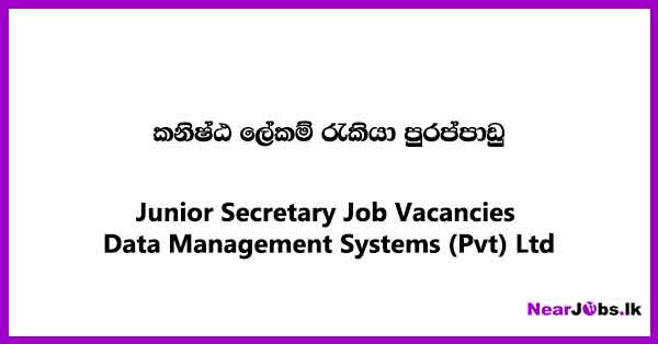 Junior Secretary Job Vacancies in Kurunduwatte - Data Management ...
