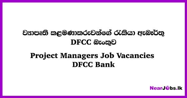 Associate Project Manager Project Manager Jobs In Sri Lanka Dfcc