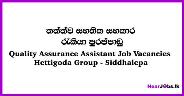 Quality Assurance Assistant - Siddhalepa Job Vacancies 2025