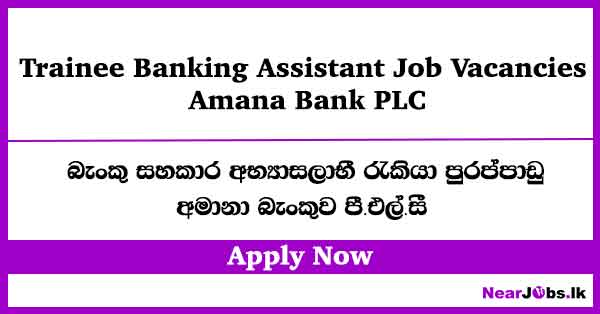 Trainee Banking Assistant Job Vacancies 2025 - Amana Bank PLC - Nearjobs.lk