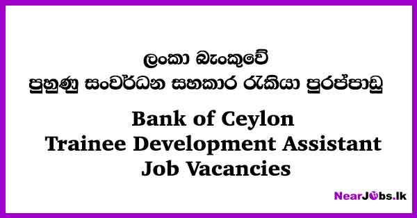 Trainee Development Assistant in BOC Bank Job Vacancies 2025 - Nearjobs.lk