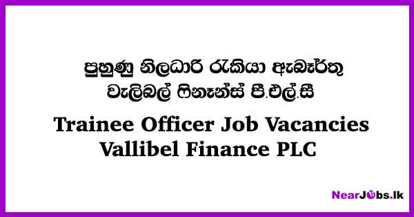 Trainee Officer in Vallibel Finance Vacancies 2025 - Nearjobs.lk